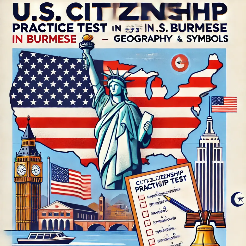 US Citizenship Practice Test In Burmese - Geography And Symbols ...